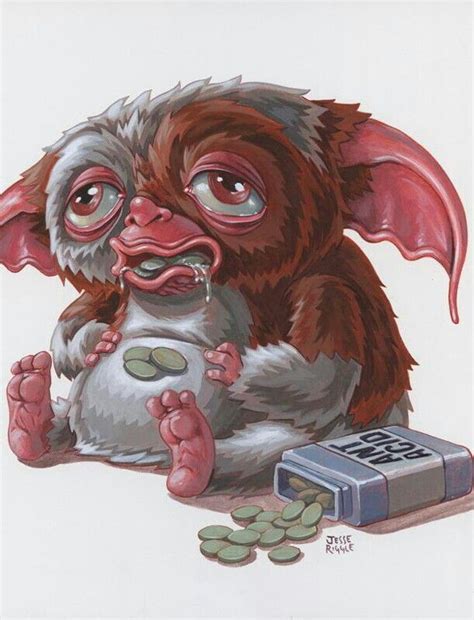Greedy Gremlin Midnight Feed Movie Art Gremlins Lips Art Print