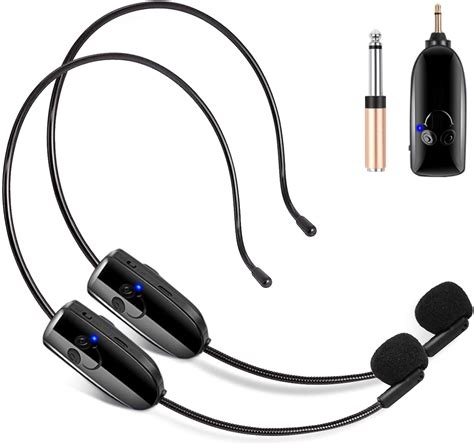 Amazon Com Wireless Microphone System For People Huacam G Dual Wireless Headset And