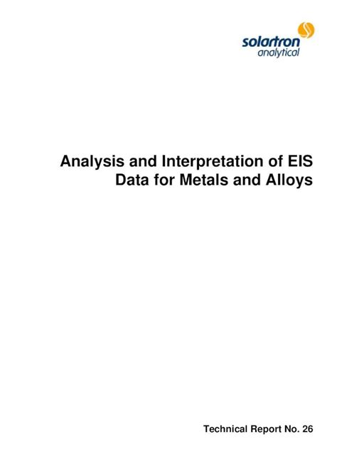 Pdf Analysis Of Eis Of Metals And Alloyspdf Dokumentips