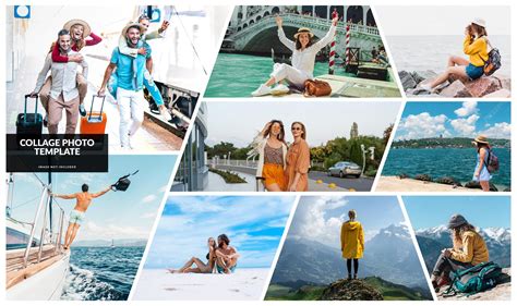 사진 콜라주 디자인 및 사진 콜라주 프레임 효과 목업 프리미엄 Psd 파일