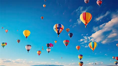 Balões de ar quente no céu Foto Premium