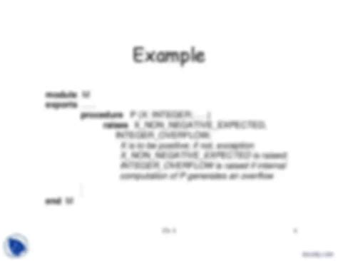 Handling Anomalies In Modules Defensive Design And Exception Propagation Slides Object