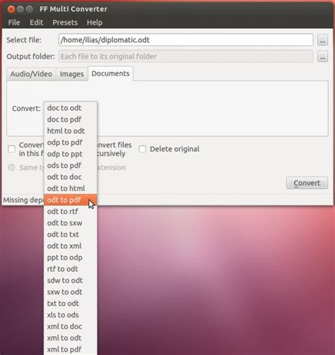 FF Multi Converter скачать на Linux бесплатно