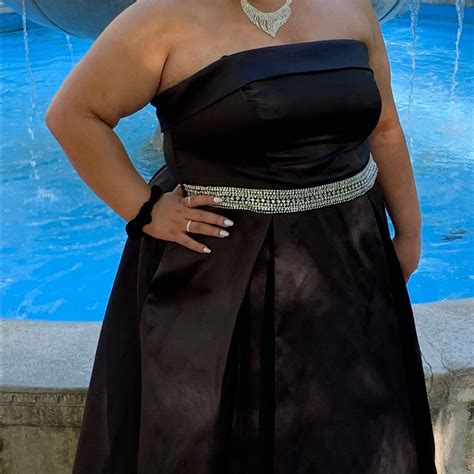 Black Plus Size Prom Dress Gem