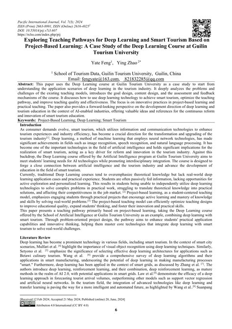 PDF Exploring Teaching Pathways For Deep Learning And Smart Tourism Based On Project Based