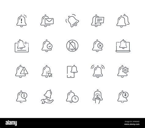 Notification Icons Outline Set Stock Vector Image And Art Alamy