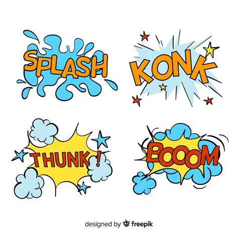 Colección De Efectos De Sonido De Comics Vector Gratis