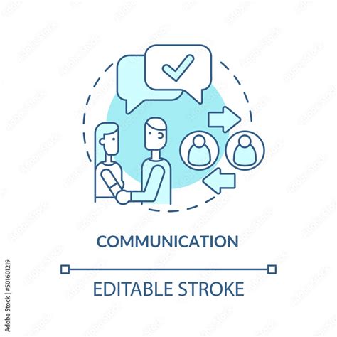 Communication Turquoise Concept Icon Healthy Relationships Characteristic Abstract Idea Thin