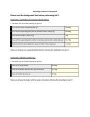 Lab Separating A Mixture Of Compounds B Docx Separating A Mixture Of Compounds Please Read