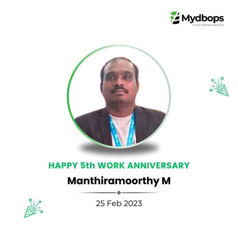 Manthiramoorthy Mandy On Linkedin Mydbops Workanniversary
