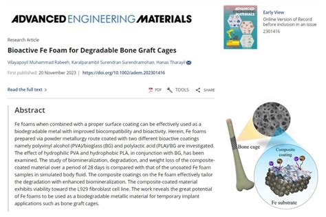 Dr Muhammad Rabeeh V P On Linkedin Phd Postdoc Research Implant Iron Coating