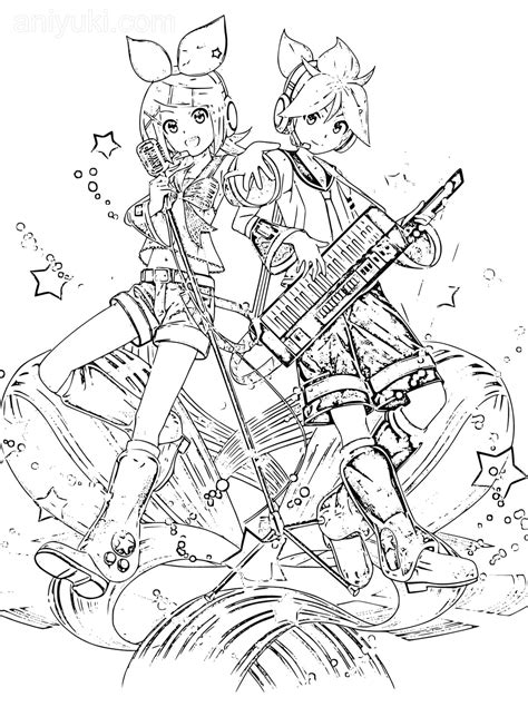 Desenhos De Kagamine Rin E Len Para Colorir Aniyuki Com