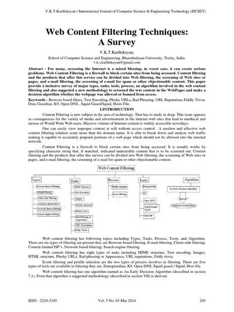 A Comprehensive Survey Of Major Web Content Filtering Techniques Types Tasks Tools Processes