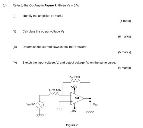 SOLVED: Refer to the Op-Amp in Figure 7. Given Vin = 5 V: (i) Identify the amplifier. (1 mark ...
