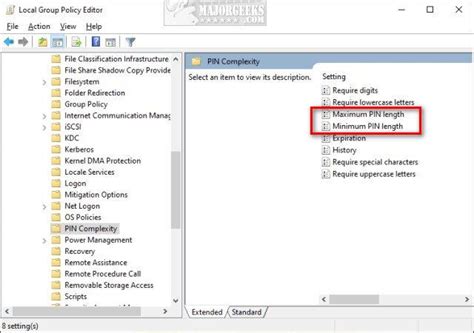 How To Change The Minimum And Maximum Pin Length In Windows
