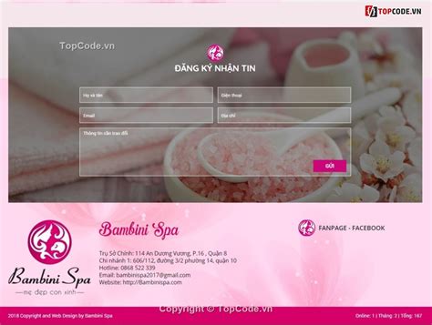 full code php website giới thiệu spa hỗ trợ mobile