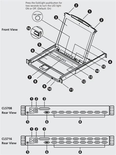Aten Cl5708 8 16 Port Ps 2 Usb Vga Single Rail Lcd Kvm Switch User Guide