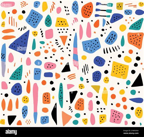 Contemporary Handmade Vector Illustration Pattern With Various