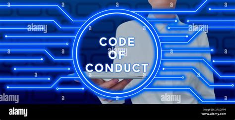 Sign Displaying Code Of Conduct Business Idea Ethics Rules Moral Codes Ethical Principles