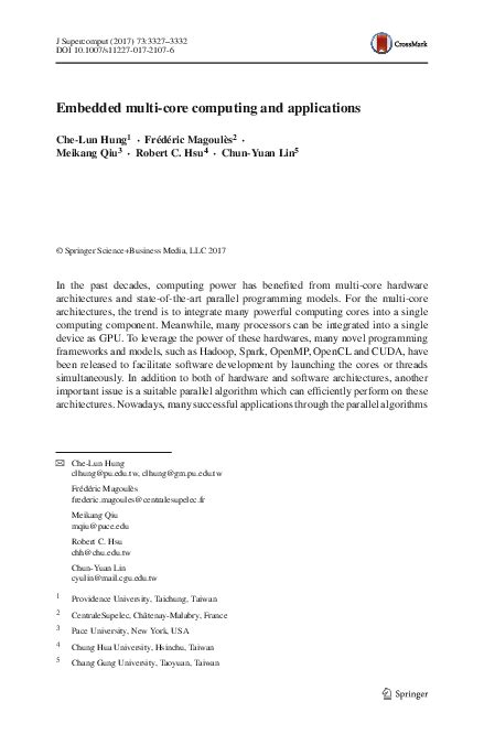 pdf embedded multi core computing and applications frédéric