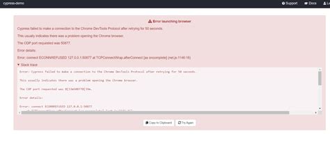 Error Launching Browser Cypress Failed To Make A Connection To The