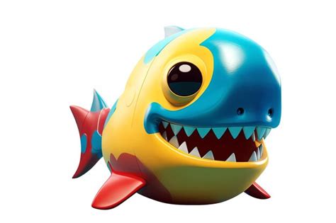 Premium Ai Image Funny Toy Shark Isolated On White Background