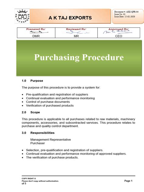 Procedure Pdf Supply Chain Verification And Validation