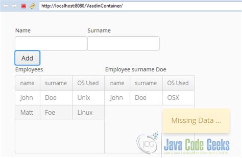 Vaadin Container Example Java Code Geeks