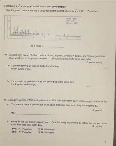 Solved 9 Below Is A χ2 Randomization Distribution With 200