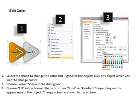 description of a process in triangular format powerpoint flowchart slides