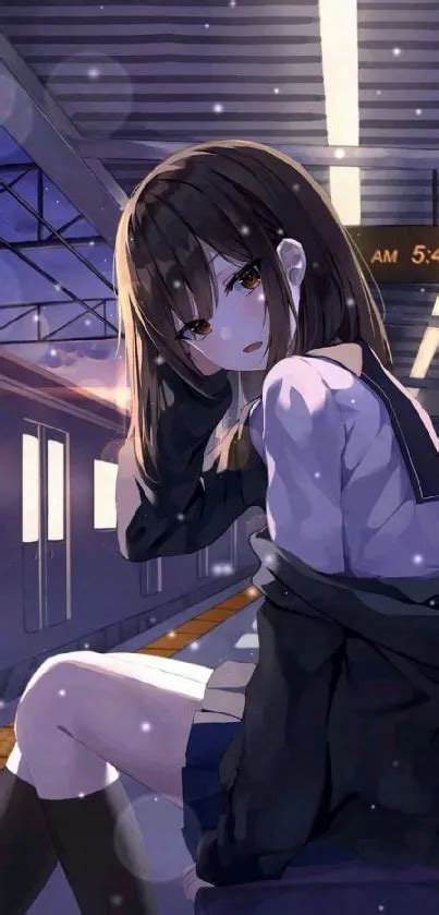 Anime Girl At Train Station Free Download