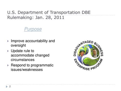 Ppt Federal Transit Administration Usdots Dbe Regulation