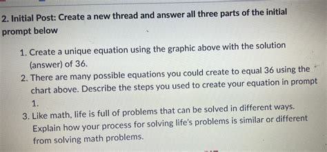 Solved Initial Post Create A New Thread And Answer All Three Parts Of The Initial Prompt Below