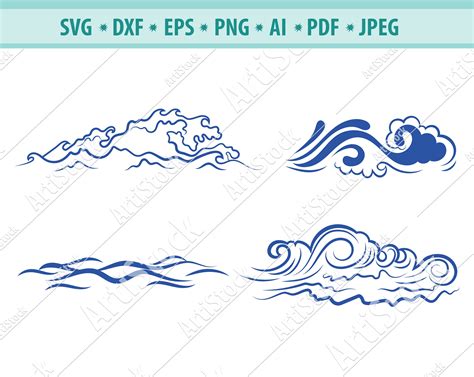 Wave Svg Waves Svg Sea Waves Svg Ocean Waves Svg Clipart Etsy