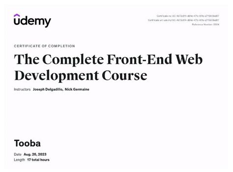 Tooba Solangi On Linkedin Frontenddevelopment Certificate Frontendwebdeveloper Udemy Hardwork