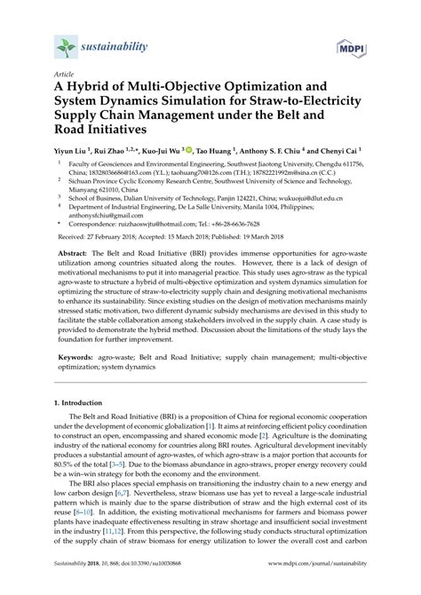 Pdf A Hybrid Of Multi Objective Optimization And System Dynamics