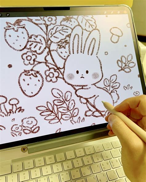 일러스트레이터 미니토리 왕딸기 득템🐰💜 이번 그림은 꾸덕한 붓결이 잘 표현되는 아크릴 과슈 브러쉬로 그려보았어요~ 제가 애정하는 브러쉬랍니다😉 2025 New 브러쉬