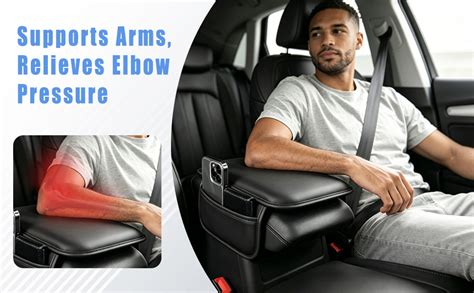 Ekuwu Car Center Console Cover Leather Arm Rest Cover For