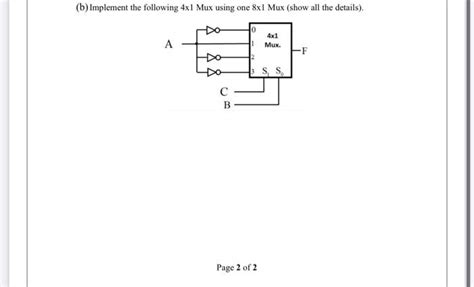 Solved B Implement The Following 4×1 Mux Using One 8×1 Mux