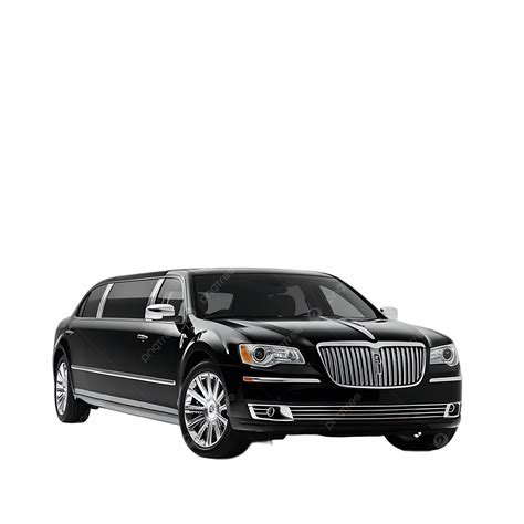 Sleek Black Limousine With Shiny Exterior Stylish Front Grille And