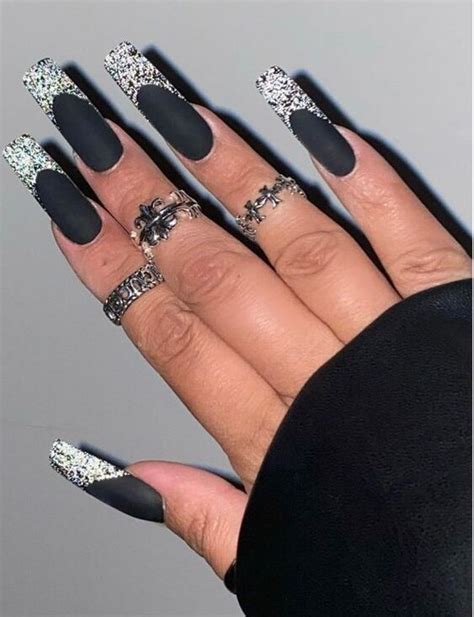 46 Black And Silver Nails To Sparkle And Shine Thefab20s