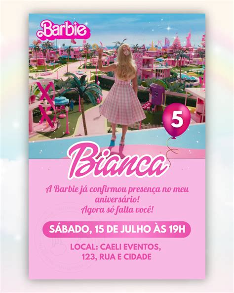 Convite Virtual Da Barbie Filme 4 Caeli Convites