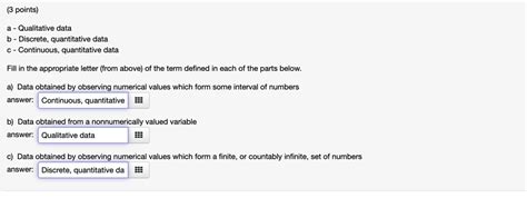 Solved Qualitative Data Data Obtained From Non Numerically Valued