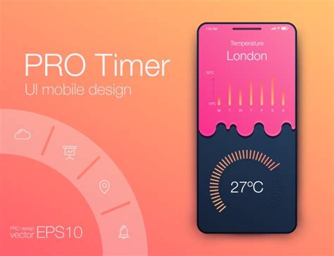 Calendar Mobile Apptasks Ui Ux Design Mockup Vector Image