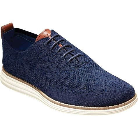 Cole Haan Mens Casual And Dress Shoes Knit Wingtip Sneaker Navyivory