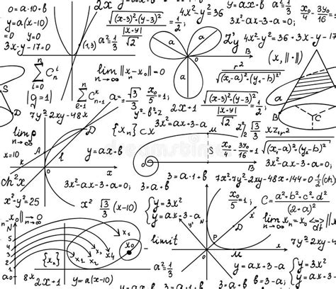 Math Scientific Vector Seamless Pattern With Calculations Formulas And
