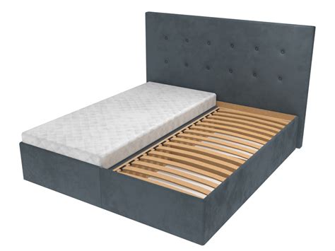 Manželská Postel Olivia S čelem S Knoflíky Lamelovým Roštem A úložným Prostorem