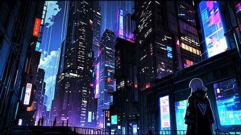 Premium Photo Anime Cityscape With Sky And Clouds