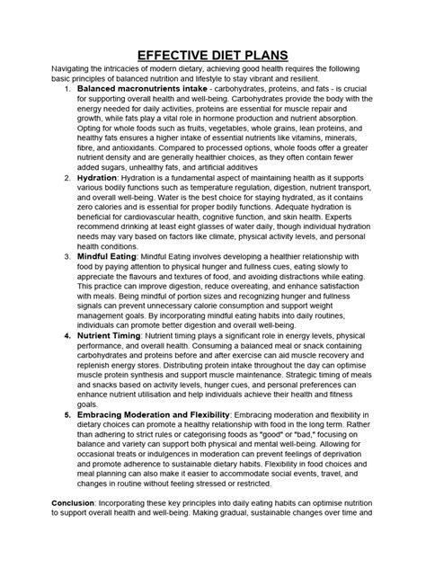 Effective Diet Plans Pdf Diet Nutrition Diet And Nutrition