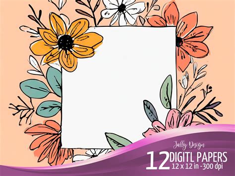 Paper Note With Floral Frame Around Graphic By Jallydesign · Creative